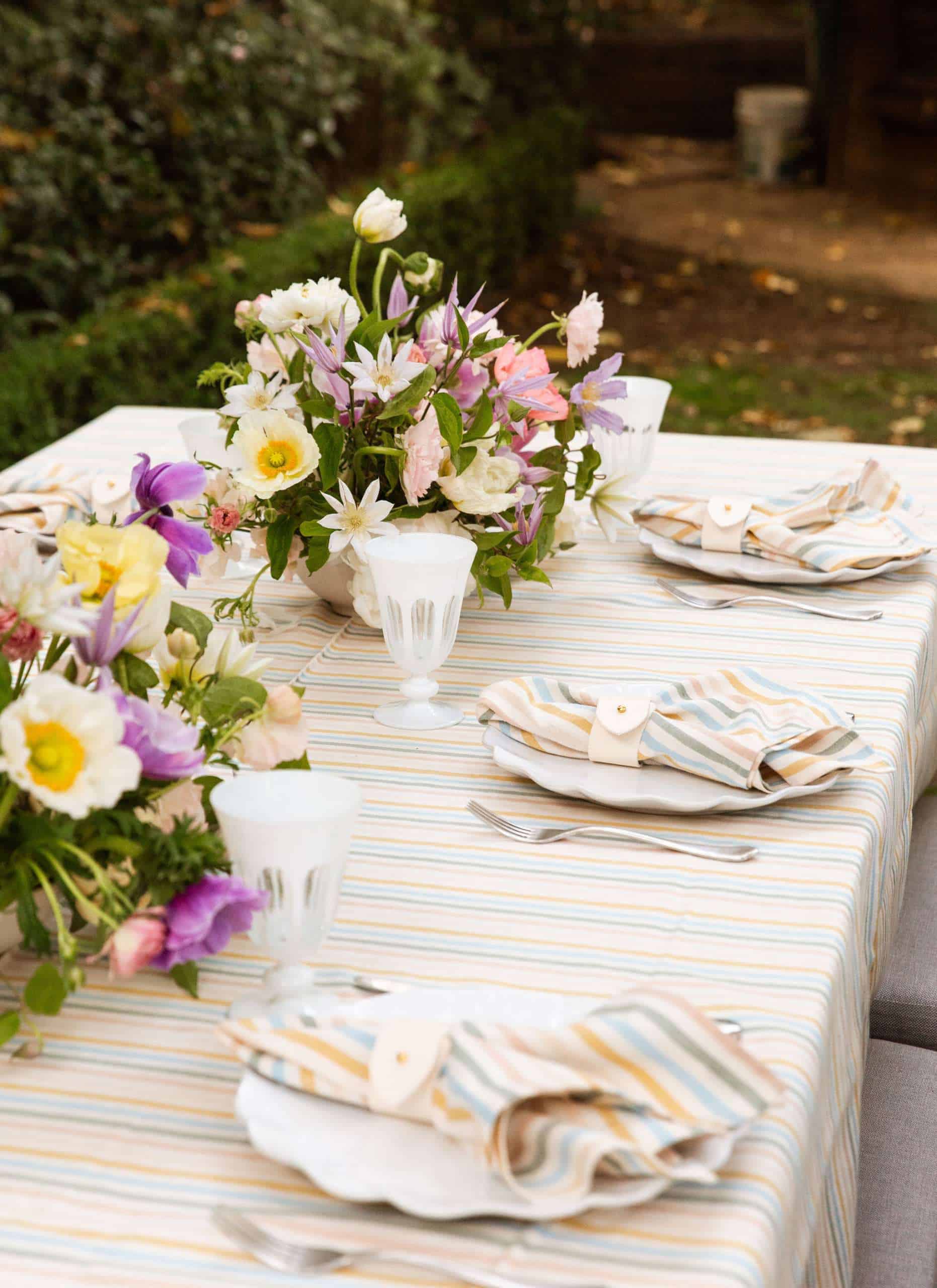 MULTI STRIPE - Spring Pastel Tablecloth – Heather Taylor Home