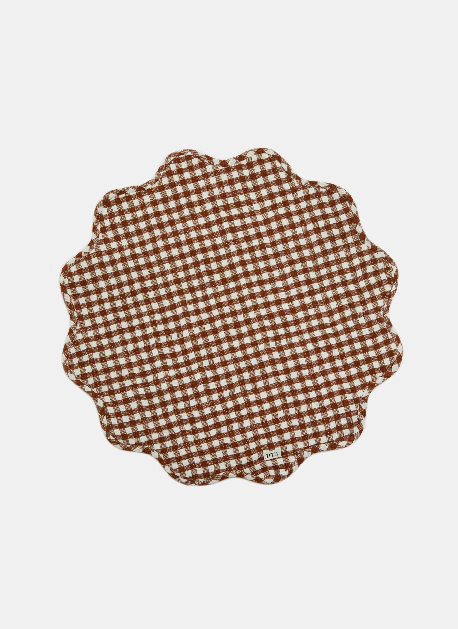 MINI GINGHAM - Nutmeg Scalloped Edge Placemat – Heather Taylor Home