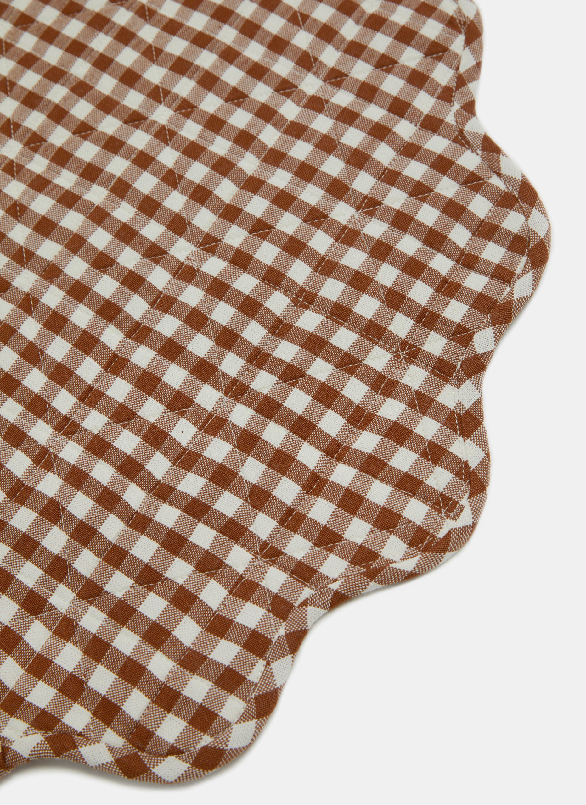 MINI GINGHAM - Nutmeg Scalloped Edge Placemat – Heather Taylor Home