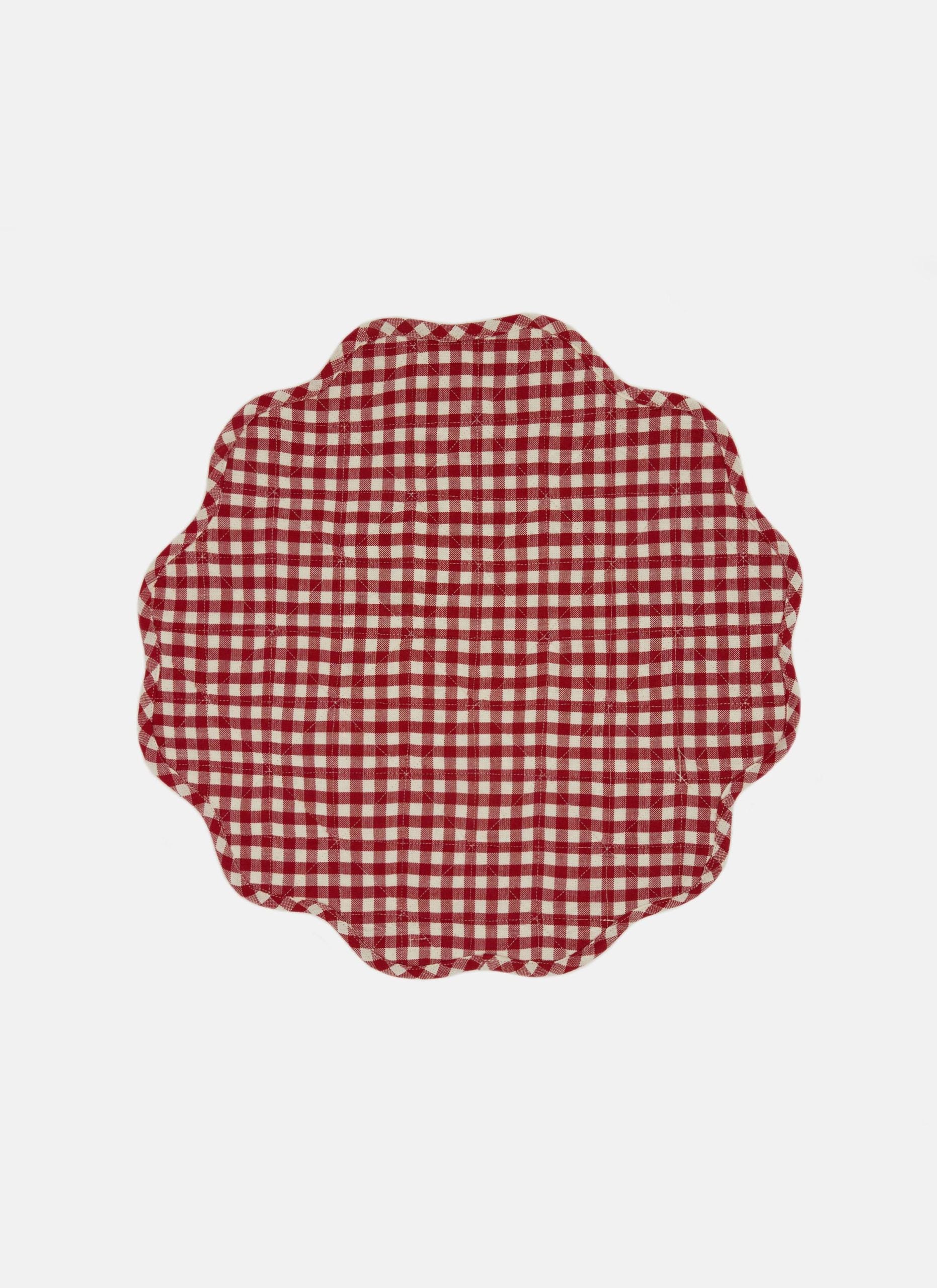 MINI GINGHAM Red Scalloped Edge Placemat – Heather Taylor Home